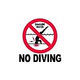 Inlays Depth Marker 6x6 Frost Proof Tile | NO DIVING Smooth | C611500 ...