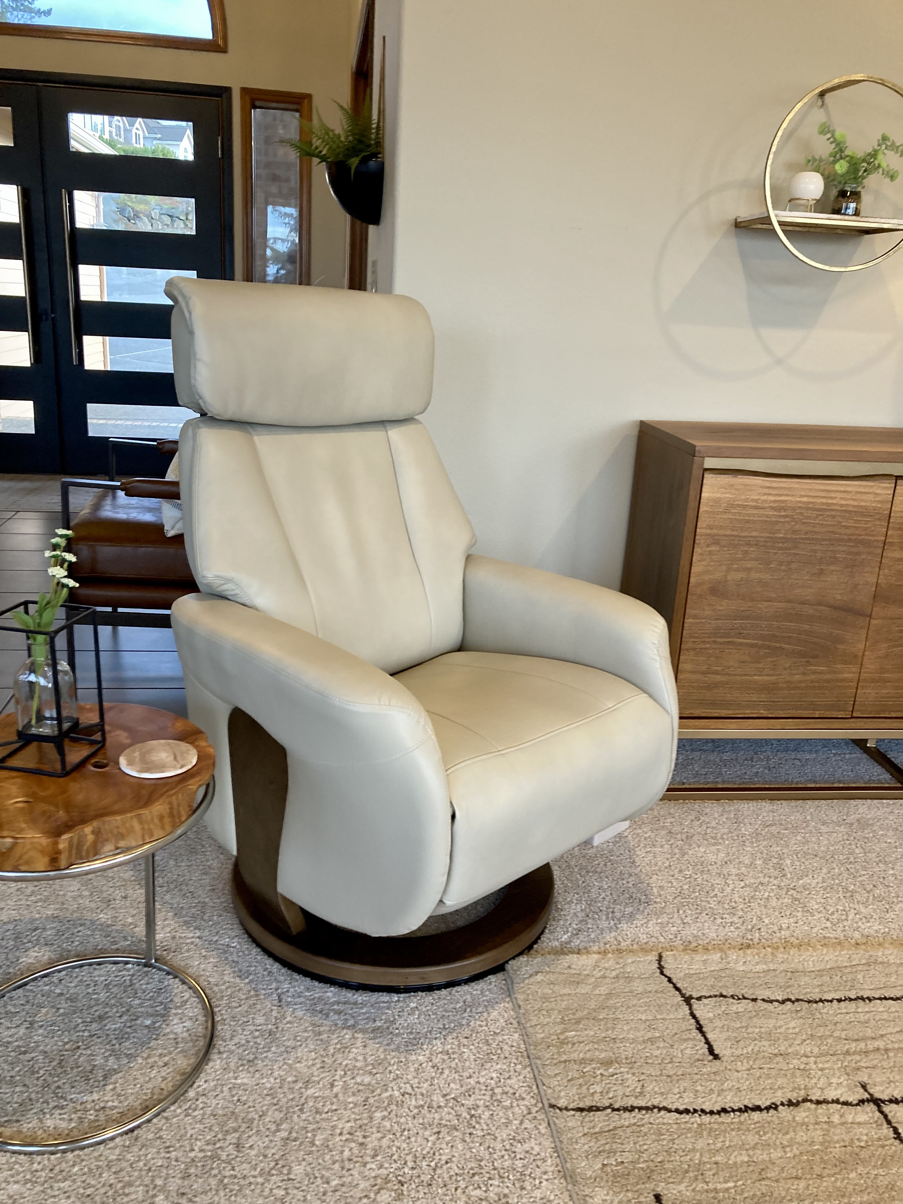 Augusta Taupe Faux Leather 4 Way Recliner Chair 23T44 Lamps Plus
