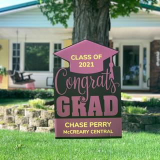 18" x 24" Personalized Congrats Grad Class Year Corrugated Plastic Yard ...