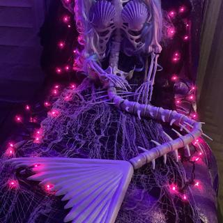 6 Ft. Life-Size Original Plastic Mermaid Skeleton Halloween Decoration ...