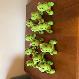 4 Mini Green Dragons with Purple Wings Stuffed Toys 12 Pc. Oriental Trading