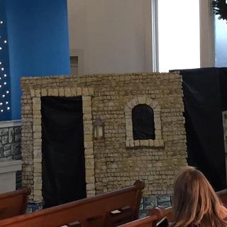 6 Ft. 8" x 5 Ft. Nativity Bethlehem Inn Cardboard Cutout Stand-Up ...