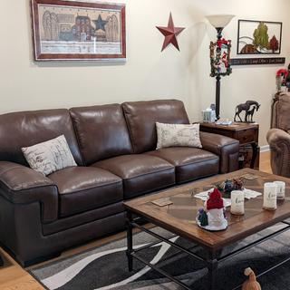 Leather couch raymour and flanigan store