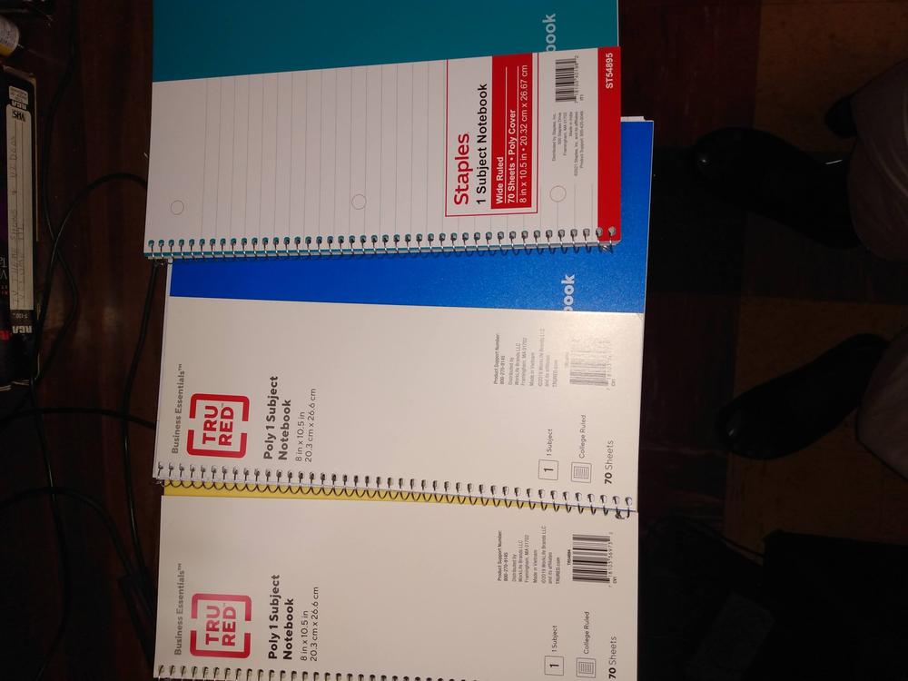 Staples Customer Reviews for Staples® 1-Subject Subject Notebooks, 8" x ...