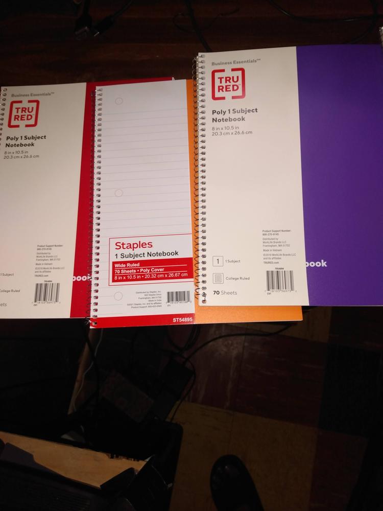 Staples Customer Reviews for Staples® 1-Subject Subject Notebooks, 8" x ...
