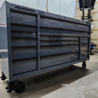 72 in. x 22 in. Triple-Bank Roll Cab, Series 3, Slate Gray